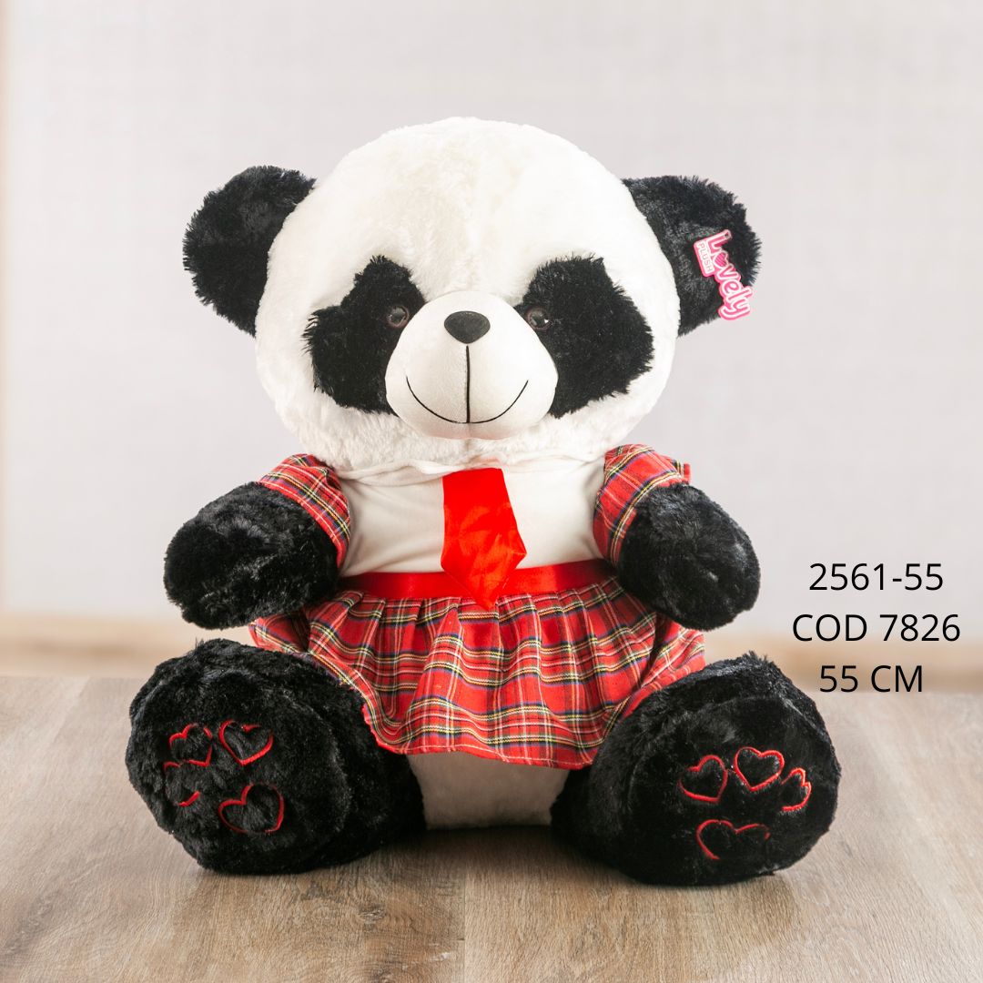 Panda vestido 55cm – 2561-55 – Peluches y regalos colombia