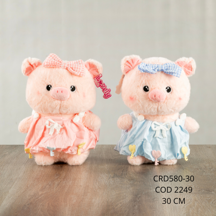 Cerdo vestido 30cm – CRD580-30 – Peluches y regalos colombia